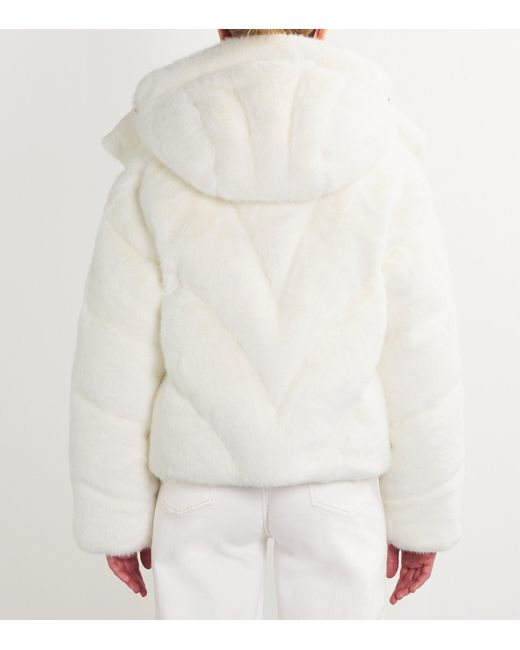 Mackage Faux Fur Anik Down Jacket in Natural | Lyst