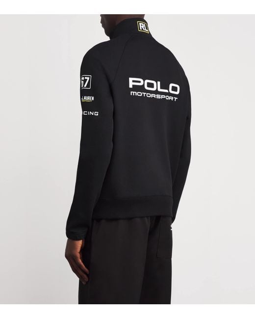 Polo Ralph Lauren Racing Logo Track Jacket in Black for Men | Lyst