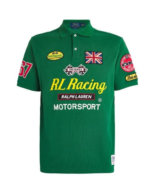 Polo Ralph Lauren Cotton Racing Polo Shirt in Green for Men | Lyst