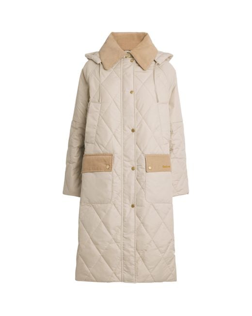 Barbour Quilted Cookston Coat in Natural | Lyst