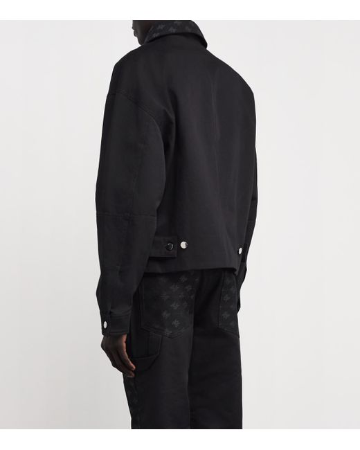 Amiri Cotton-Virgin Wool Monogram Work Jacket in Black for Men | Lyst