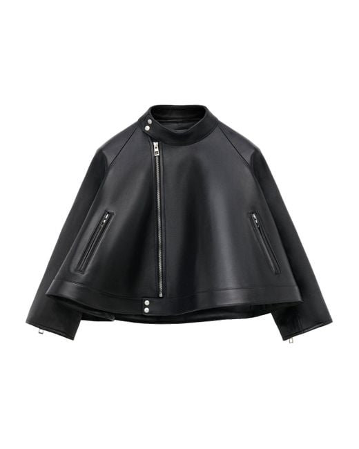 Loewe Leather Trapeze Jacket in Black | Lyst