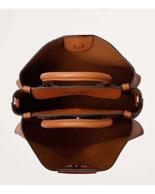 Tod's Small Leather Timeless T Shoulder Bag in Brown | Lyst