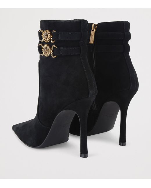 Kurt Geiger Suede Mansion Ankle Boots in Black | Lyst