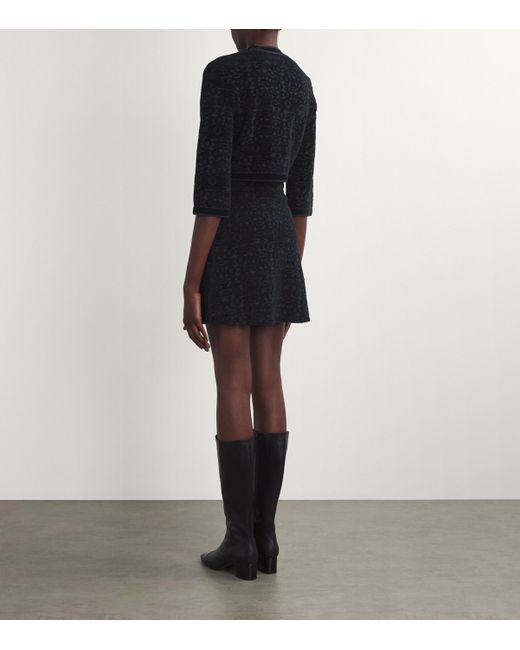 Maje Velvet Jacquard Mini Dress And Cardigan Set in Black | Lyst