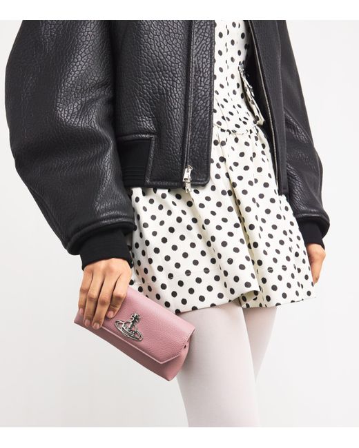 Vivienne Westwood Mini Leather Chain Clutch Bag in Pink | Lyst