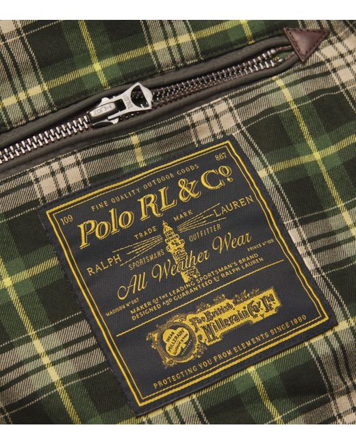 Polo Ralph Lauren Antique Waxed Overcoat in Green for Men | Lyst