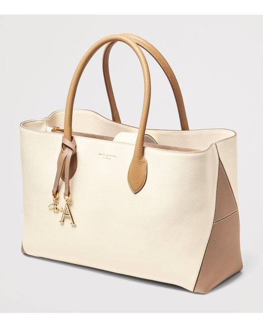 Aspinal of London Leather London Tote Bag in Natural | Lyst