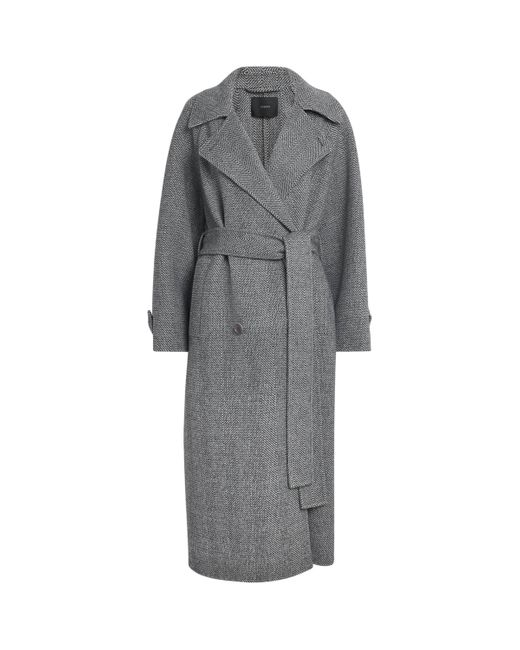 JOSEPH Virgin Wool Herringbone Navarre Linear Coat in Gray | Lyst
