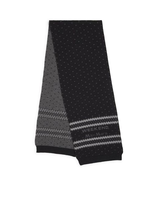Weekend by Maxmara Wool Jacquard Scarf in Black | Lyst UK