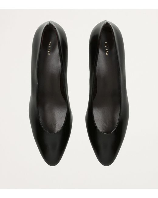 The Row Leather New Almond Pumps 35 in Black | Lyst