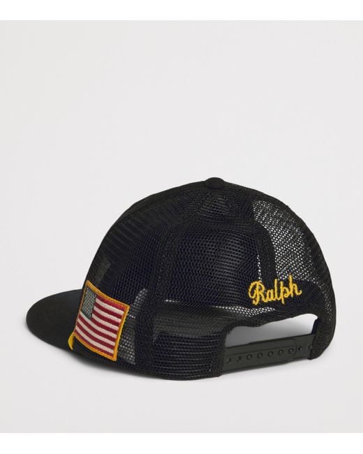 Polo Ralph Lauren Canvas Ralph's Garage Trucker Cap in Black for Men | Lyst