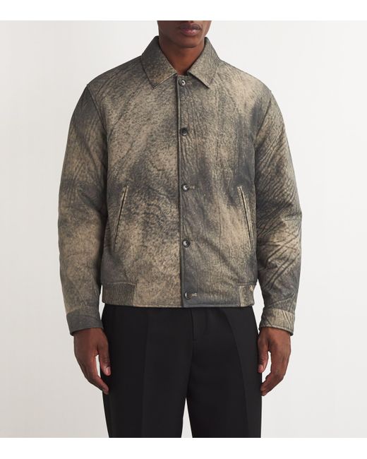 Closed Faded Leather Jacket in Green for Men | Lyst