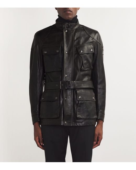 Belstaff Leather Trailmaster Panther Jacket in Black for Men | Lyst