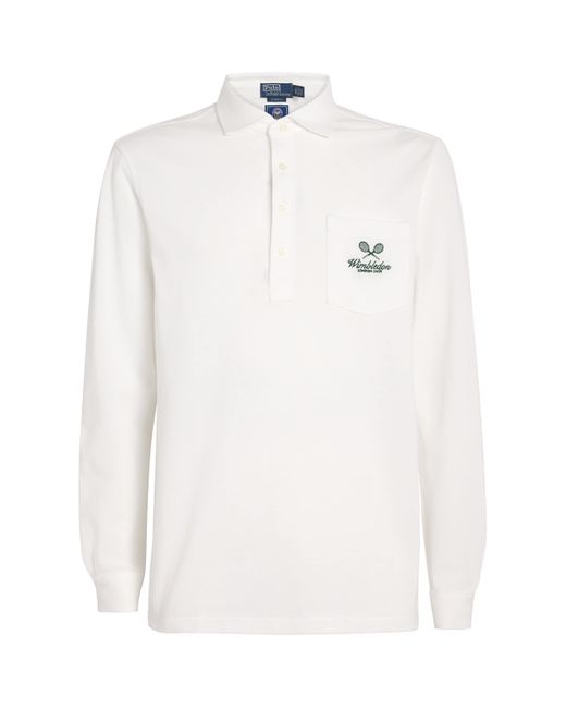 Polo Ralph Lauren X Wimbledon Cotton Logo Crest Polo Shirt in White for Men | Lyst