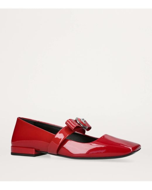 Versace Leather Mary Janes in Red | Lyst