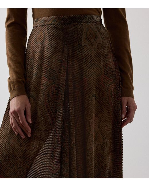 Ralph Lauren Velvet Devoré Carlita Maxi Skirt in Black | Lyst