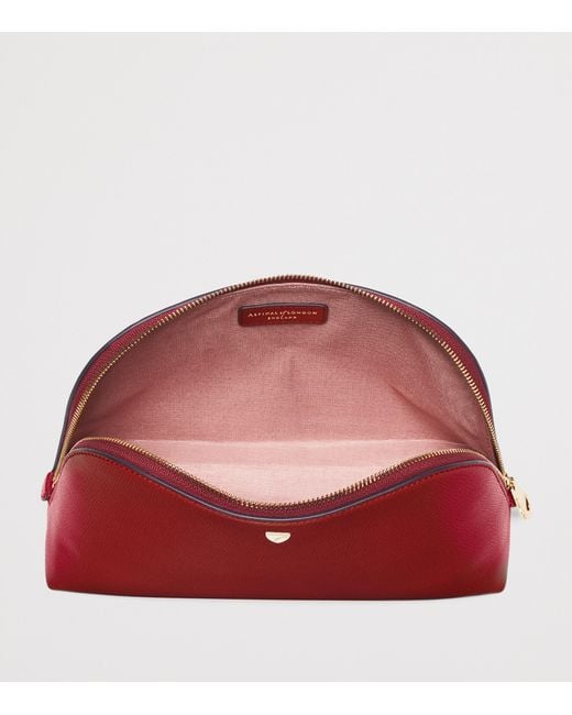Aspinal of London Large Grained Leather Cosmetics Case in Red | Lyst