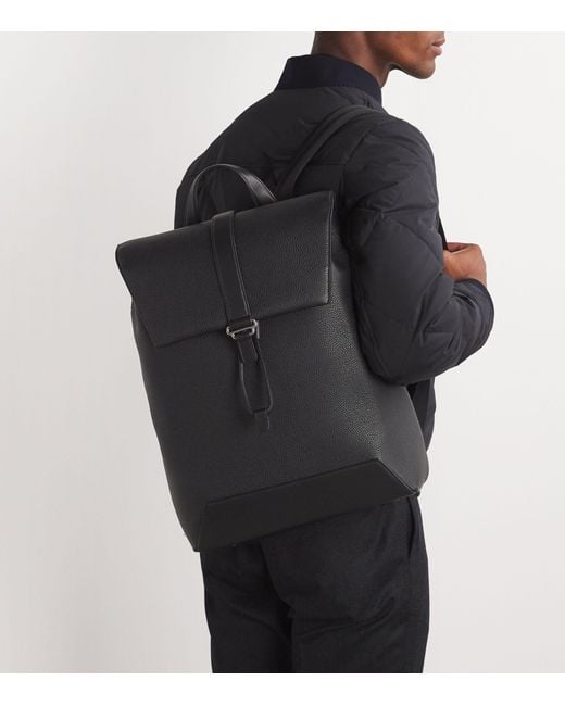 dunhill Leather Harness Backpack in Black for Men | Lyst
