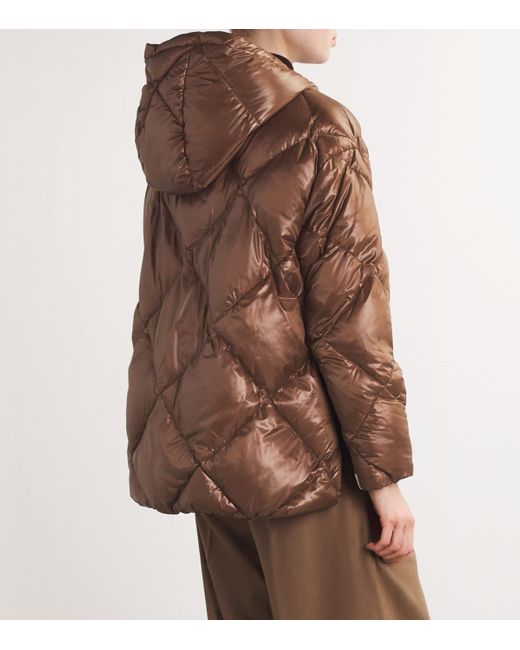 Max Mara The Cube Puffer Jacket in Brown | Lyst