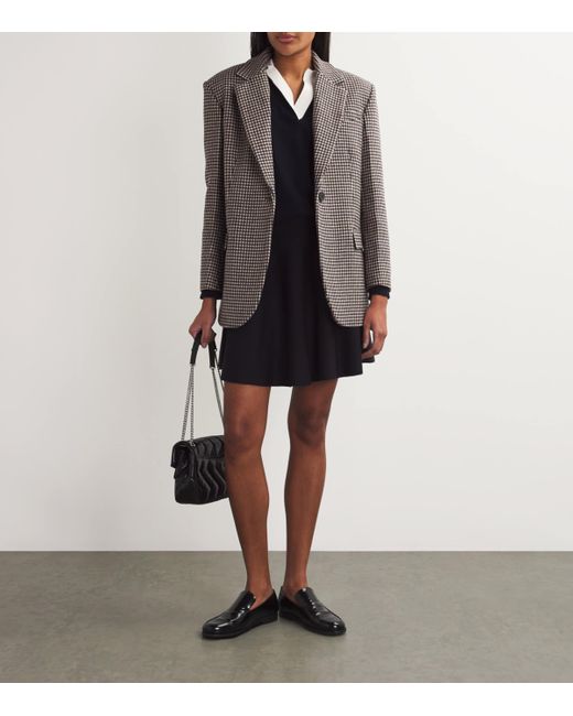 Sandro Wool-Blend Check Blazer in Brown | Lyst