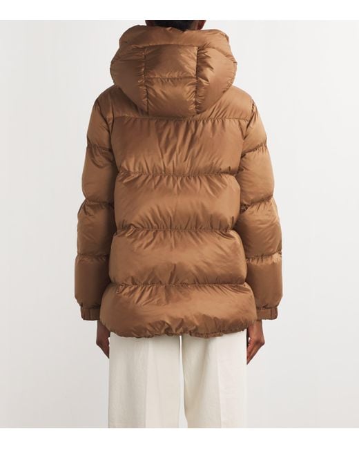 Max Mara Down Puffer Jacket in Brown | Lyst