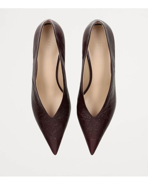 Le Monde Beryl Leather Babouche Kitten Heel 35 in Brown | Lyst