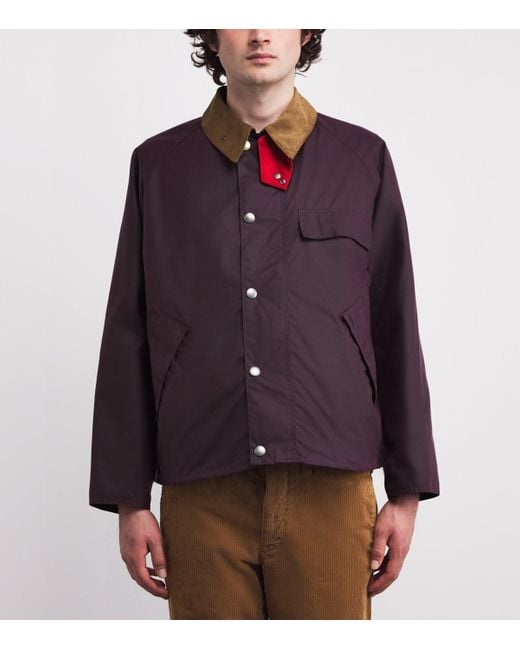 Barbour X Paul Smith Transport Waxed Jacket in Purple for Men | Lyst UK