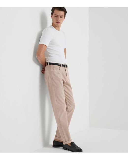 Brunello Cucinelli Iconic Straight Jeans in Natural for Men | Lyst UK