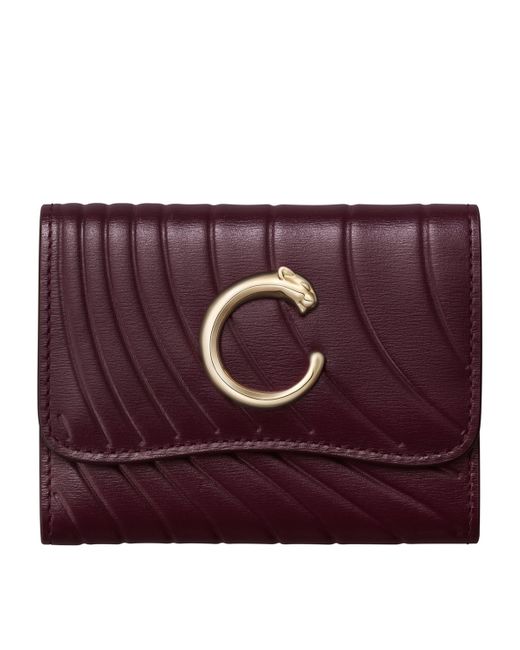 Cartier Mini Leather Panthère De Wallet in Purple | Lyst UK