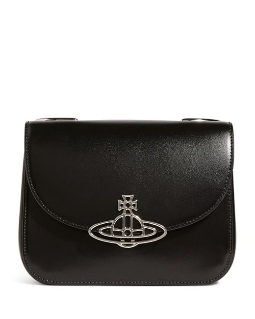 Vivienne Westwood Leather Linda Cross-Body Bag in Black | Lyst