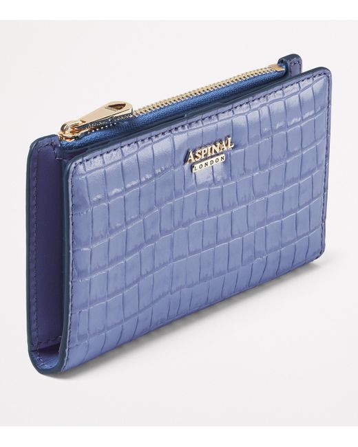 Aspinal of London Patent Leather Mayfair Wallet in Blue | Lyst UK