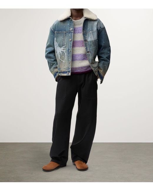 Loewe X Suna Fujita Deep Sea Denim Jacket in Blue for Men | Lyst UK