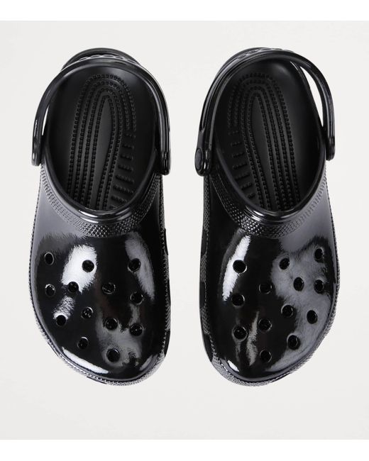 Crocs™ High-Shine Classic Clogs in Black | Lyst