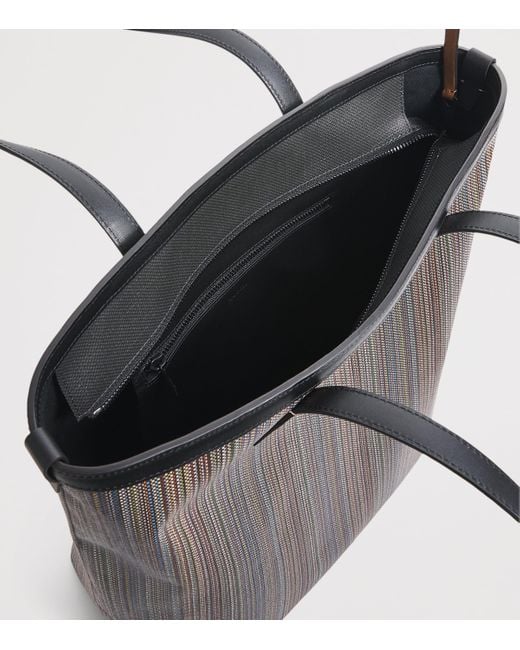 Paul Smith Coated Canvas Signature Stripe Tote Bag in Gray | Lyst