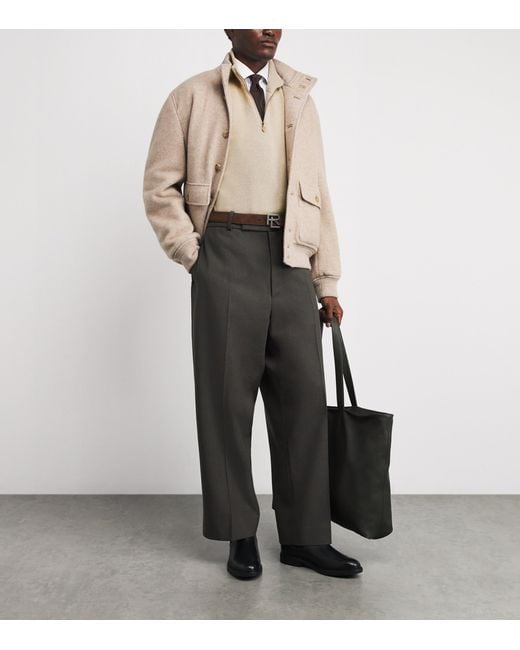 Ralph Lauren Cashmere Quarter-Zip Sweater in Natural for Men | Lyst