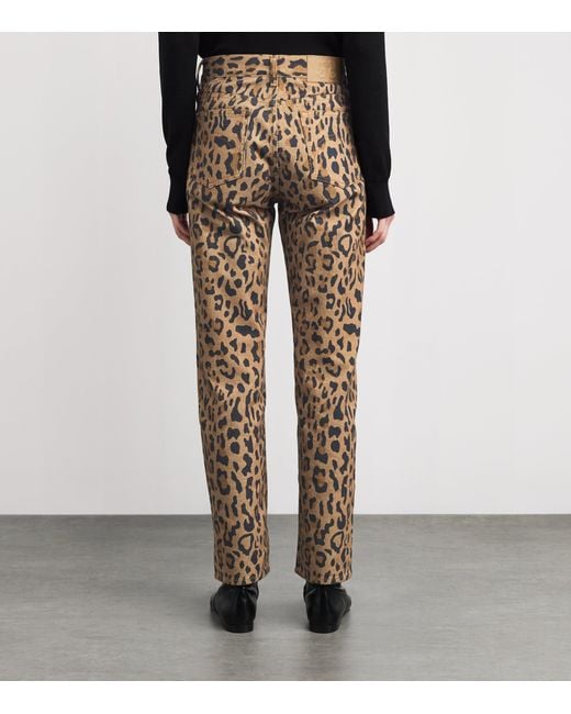 Blazé Milano Simba Leopard Print High-Rise Jeans in Brown | Lyst