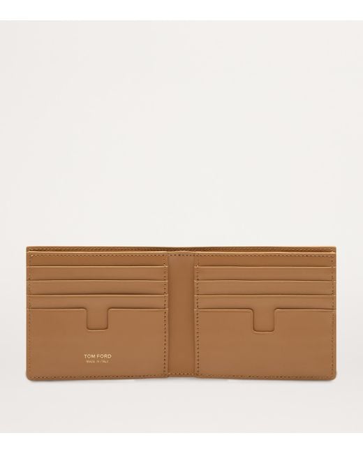 Tom Ford Leather T-Line Classic Bifold Wallet in Brown for Men | Lyst
