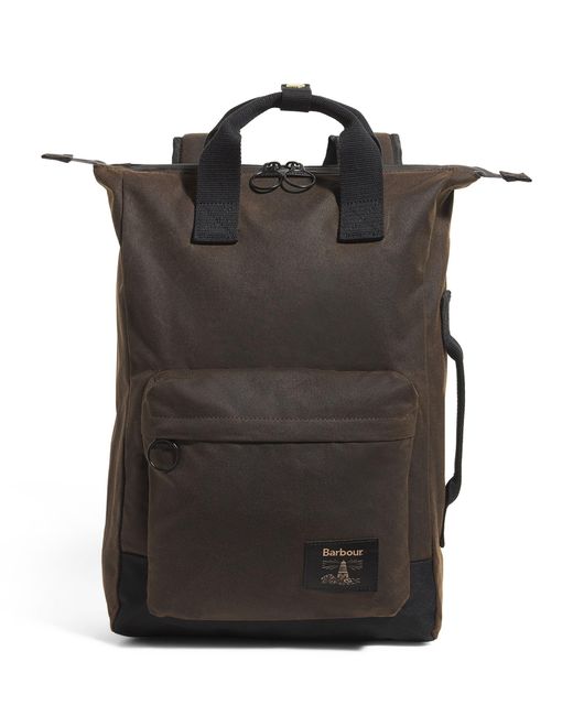 Barbour Waxed Backpack in Black for Men | Lyst