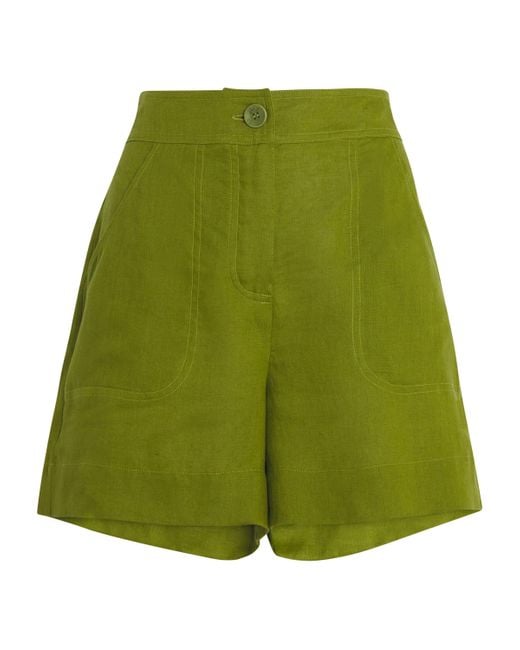 Eres Linen Shorts in Green | Lyst