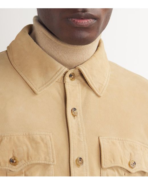 Polo Ralph Lauren Suede Utility Jacket in Natural for Men | Lyst