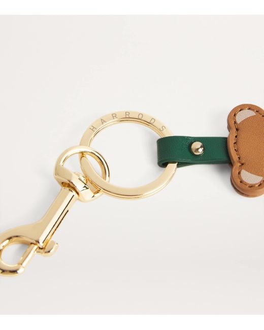 Harrods Leather Keyring Bear in Metallic | Lyst