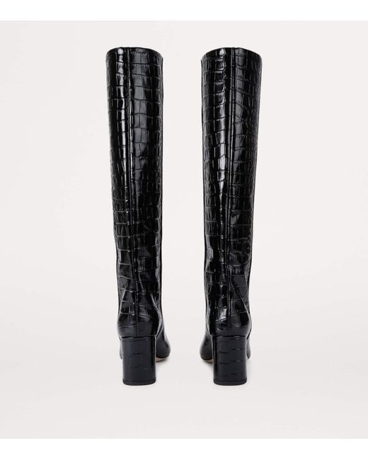 Paris Texas Croc-Embossed Leather Anja Knee-High Boots 70 in Black | Lyst