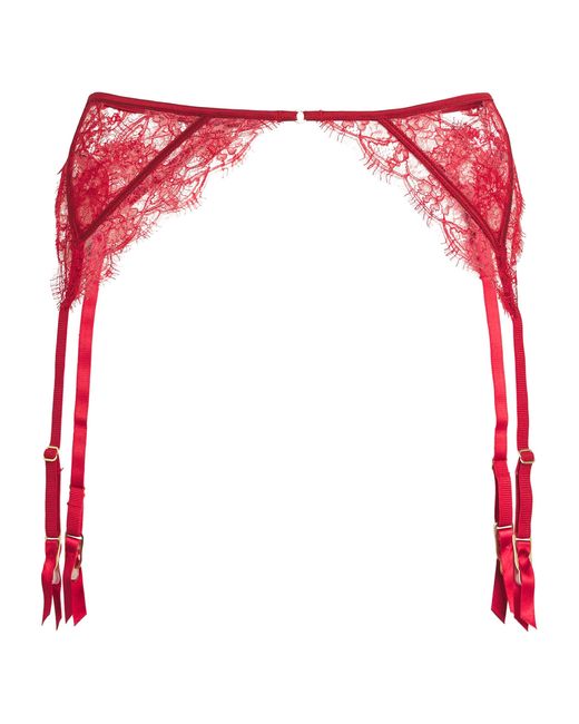 Kiki de Montparnasse Lace-Insert Garter Belt in Red | Lyst UK