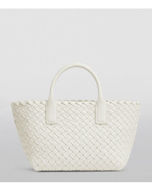 Bottega Veneta Small Cabat Bag in White | Lyst