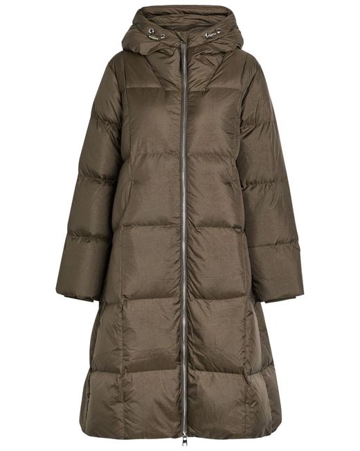 Varley Katya Hooded Padded Nylon Coat in Brown | Lyst UK