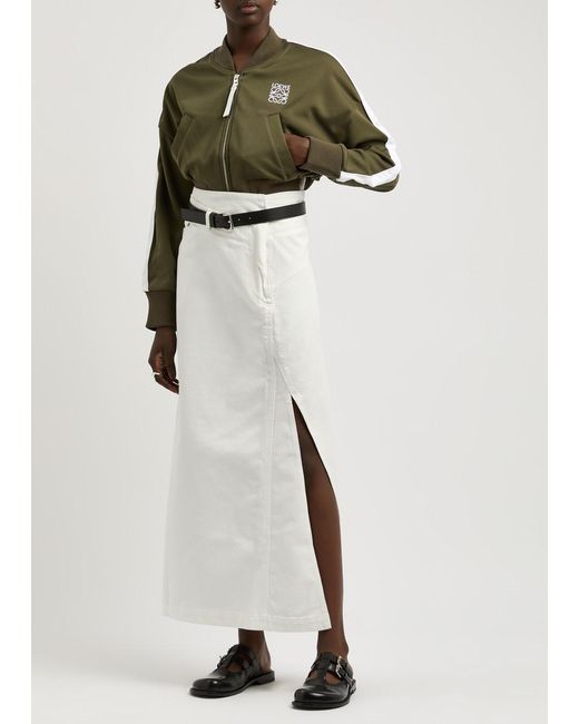 Loewe Deconstructed Denim Maxi Skirt in White | Lyst UK