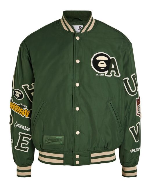 Aape Appliquéd Taffeta Bomber Jacket in Green for Men | Lyst