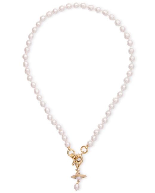 Vivienne Westwood Aleksa Orb Glass Pearl Necklace in White Lyst UK