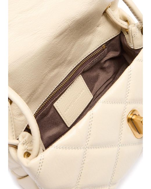 Marc Jacobs The Dual Mini Leather Shoulder Bag in Natural | Lyst